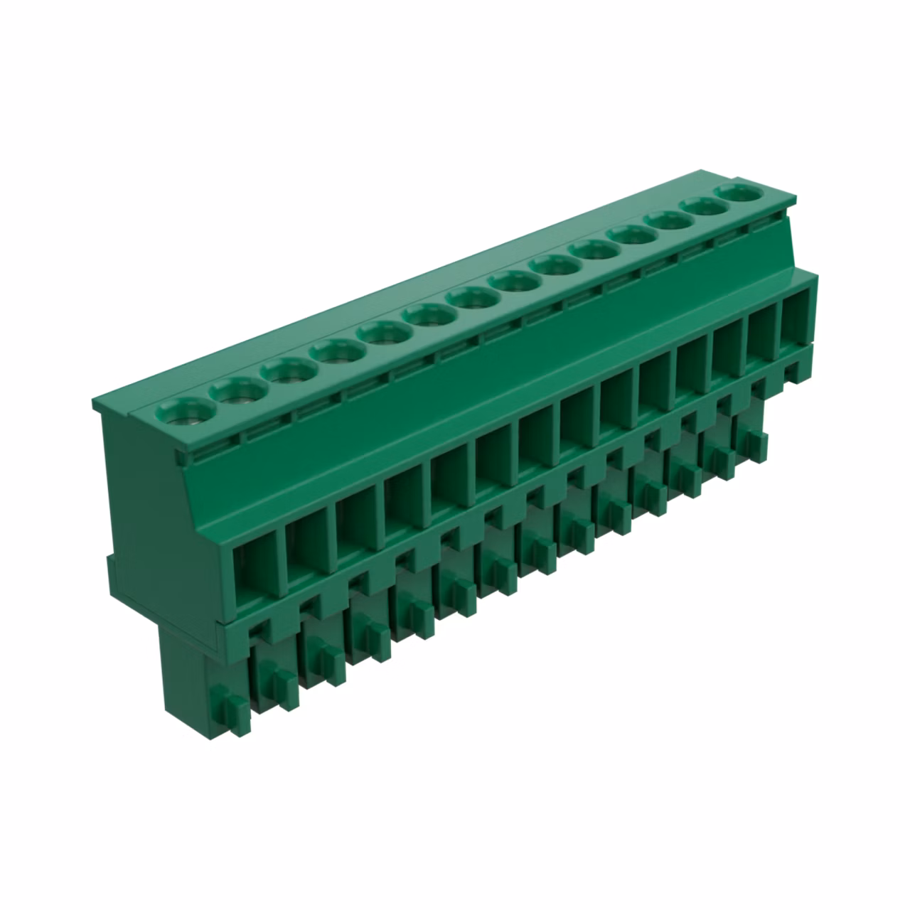 3.50mm Pitch Eurostyle Vertical Plug, with Standard Imprinting, Front Wire Entry, Green Housing, 14 Circuits for sale