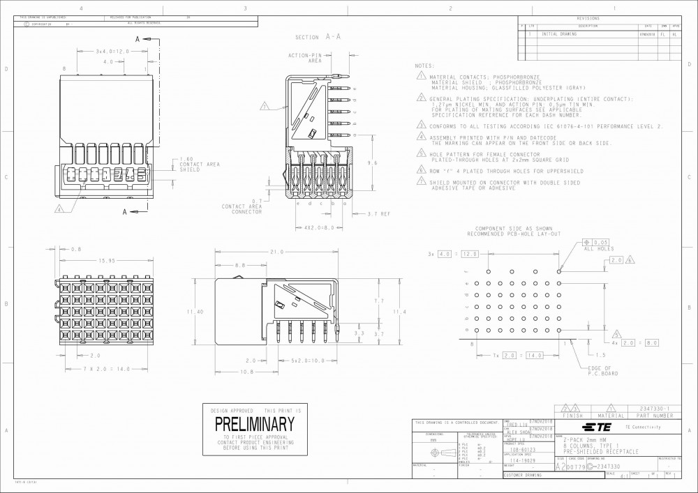 TE Connectivity 2347330-1 technical document preview