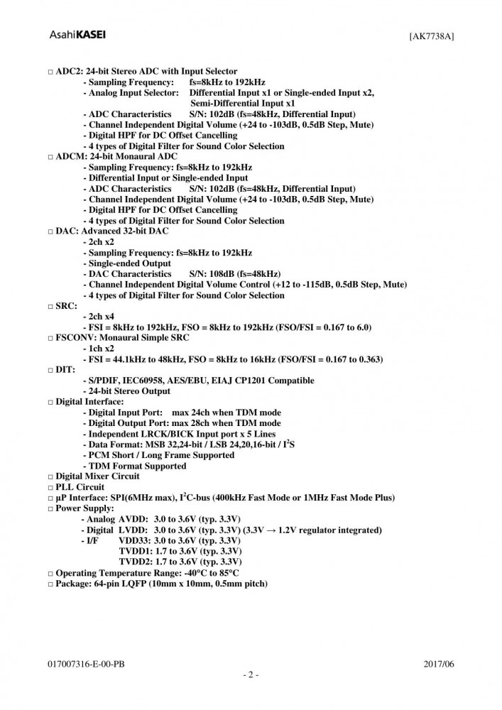 AK7738A datasheet page 2