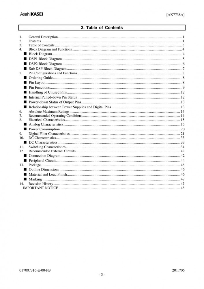 AK7738A datasheet page 3