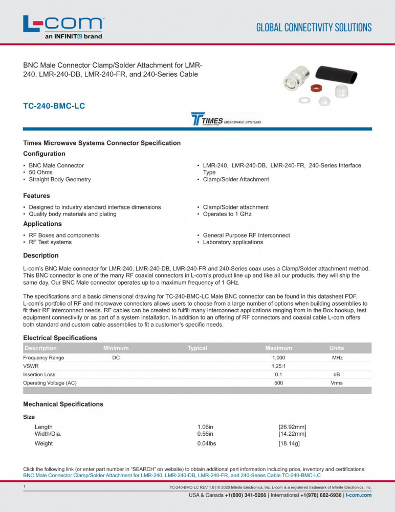 TC-240-BMC-LC datasheet page 1