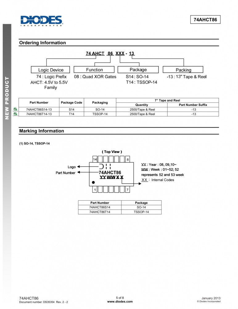 74AHCT86T14-13 datasheet page 5