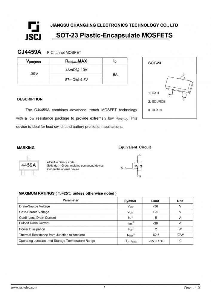 CJ4459A datasheet page 1