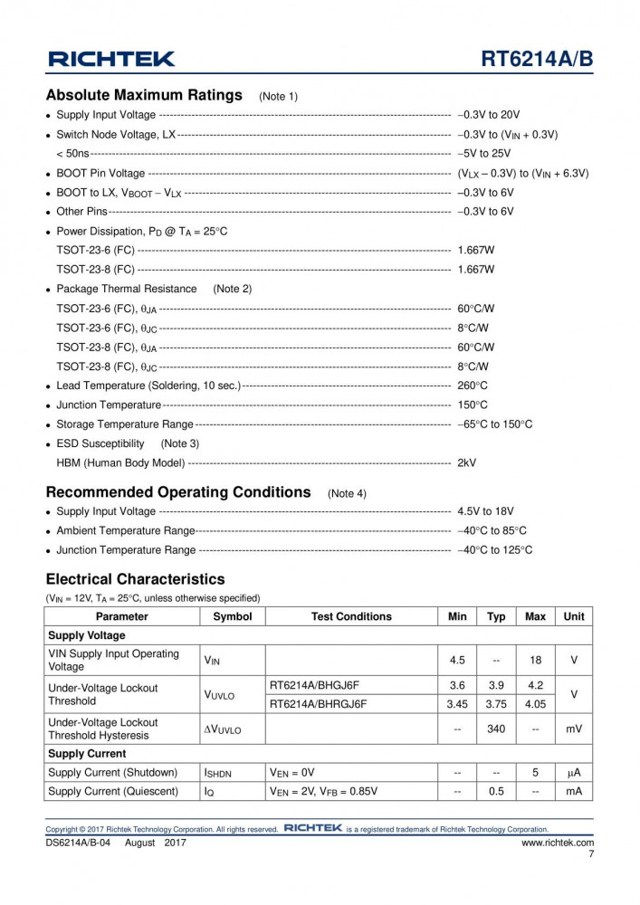 RT6214A datasheet page 7