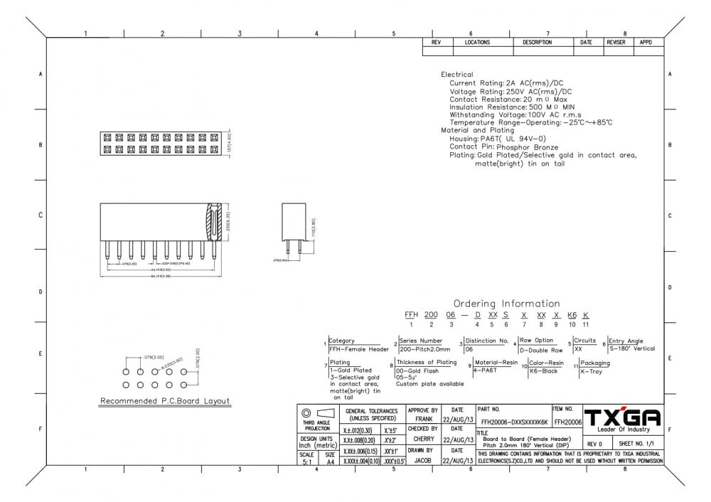 TXGA FFH20006 drawing page 3