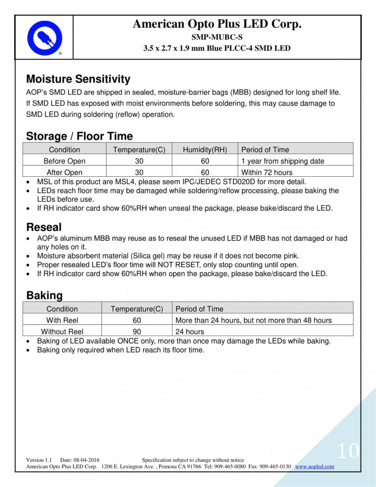 SMP-MUBC-S datasheet page 10