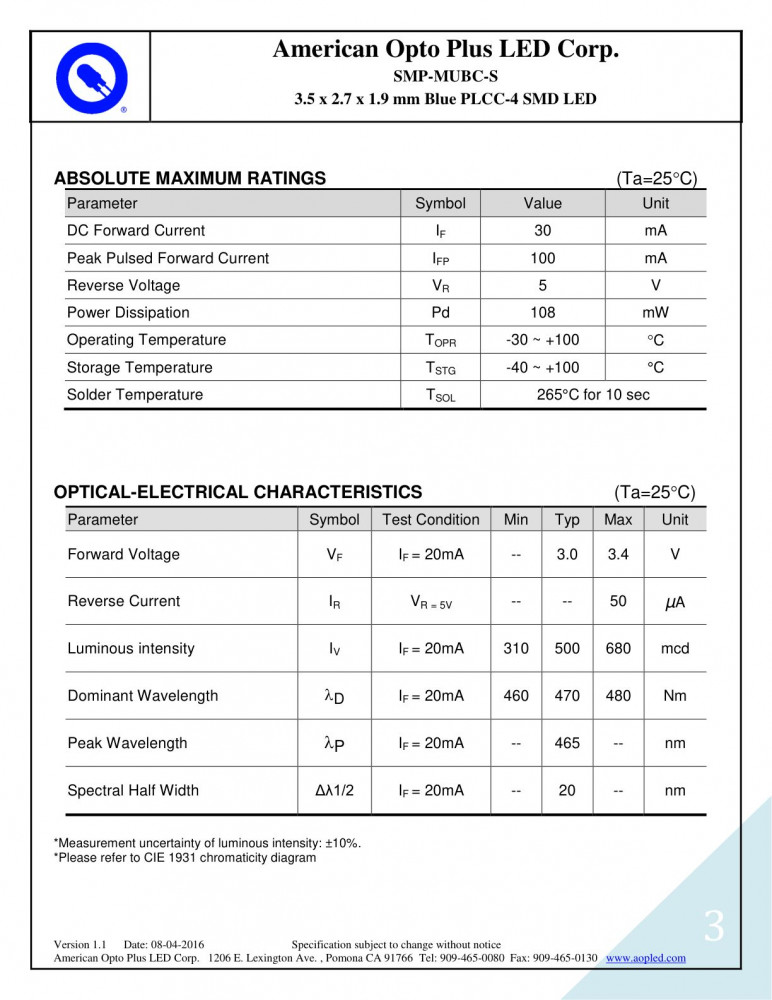 SMP-MUBC-S datasheet page 3