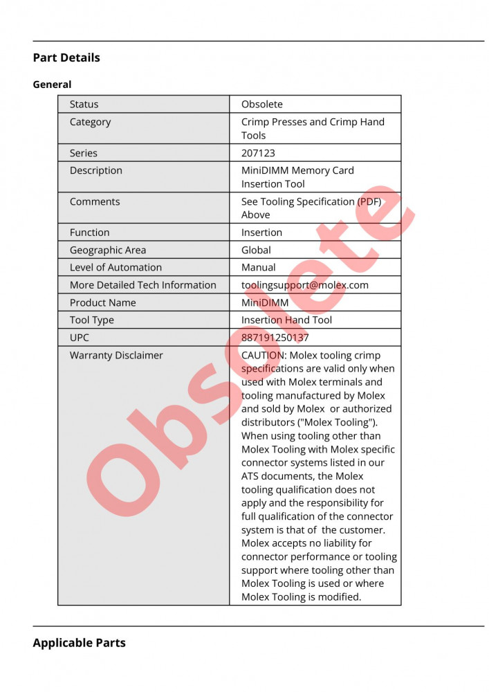 MOLEX 621001960 tooling document page 2