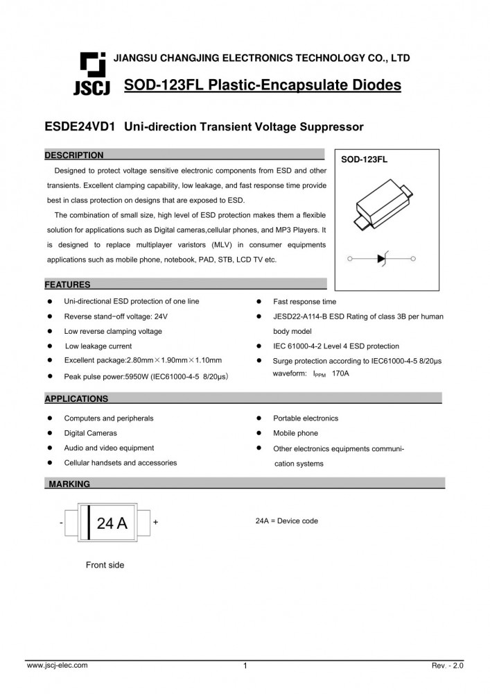 ESDE24VD1 datasheet page 1