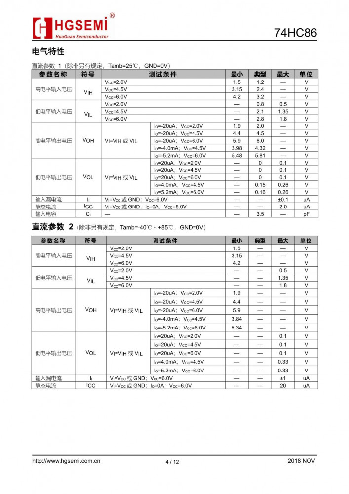 74HC86MT/TR datasheet page 4