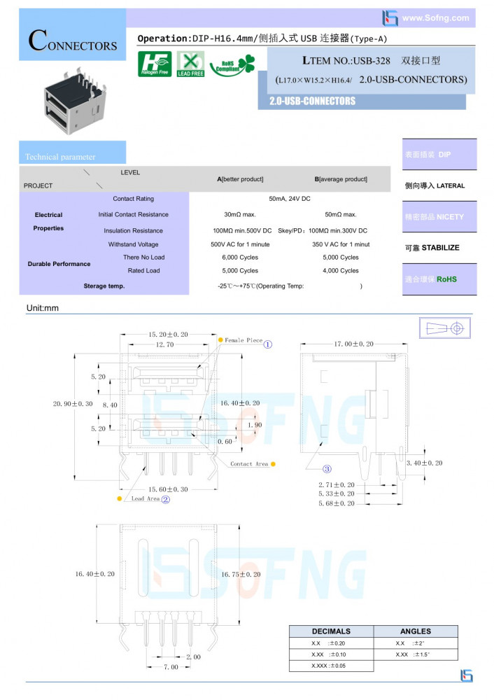 SOFNG USB-328 technical drawing page 1