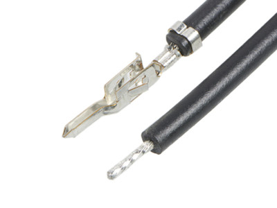 Pre-Crimped Lead Mini-Fit Jr. Male-to-Pigtail, Tin (Sn) Plating, 300.00mm Length, 20 AWG, Black for sale