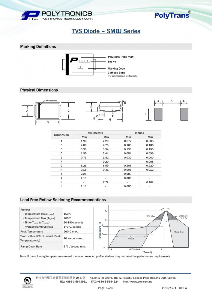PTTC SMBJ Series datasheet page 5