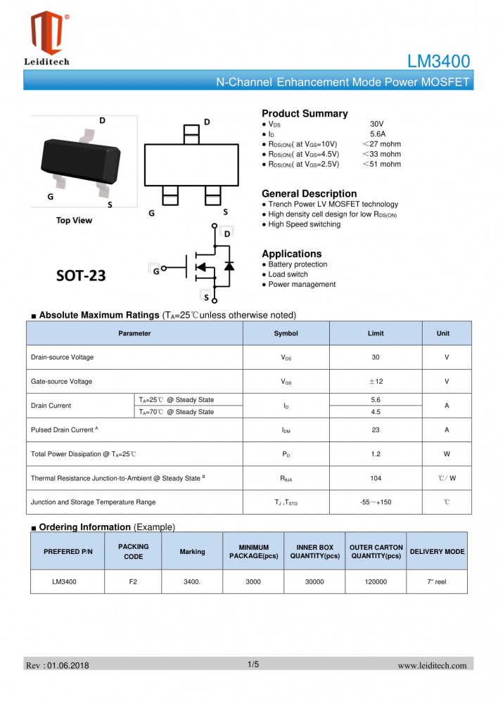 LM3400 datasheet page 1