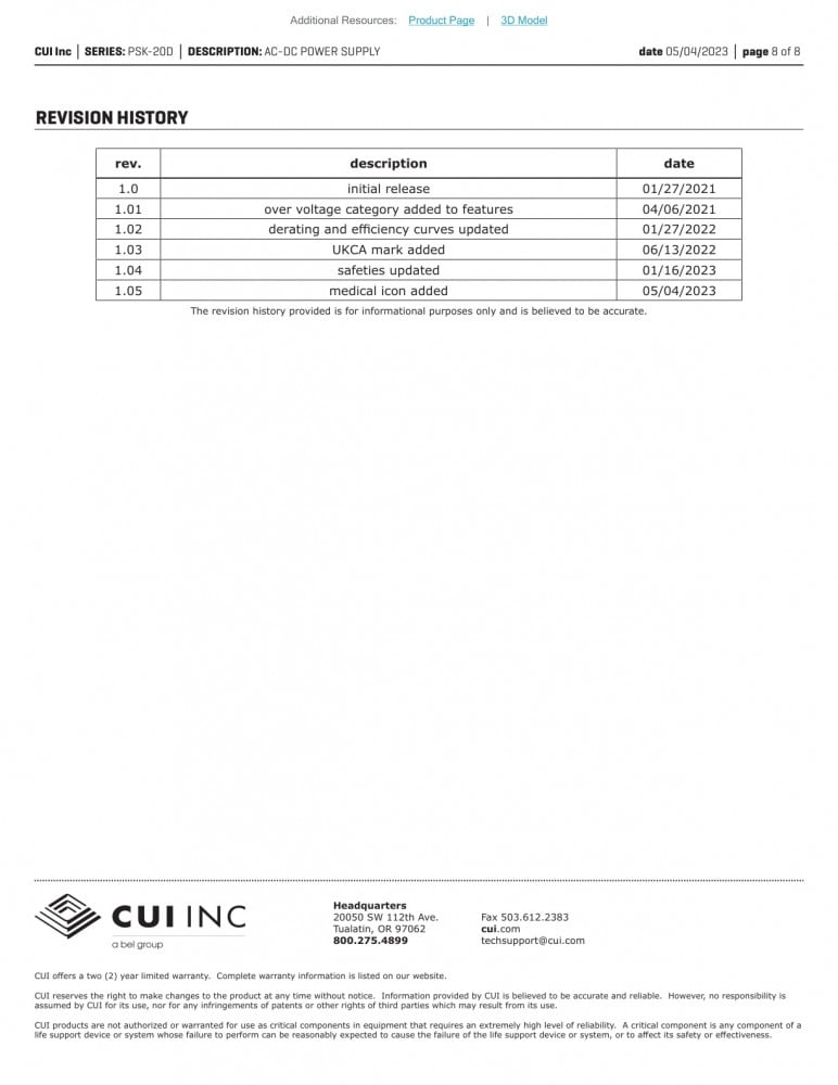 CUI PSK-20D page 8