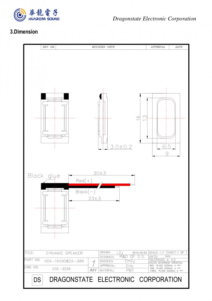 HDK-160908ZA-3W9 reliability page