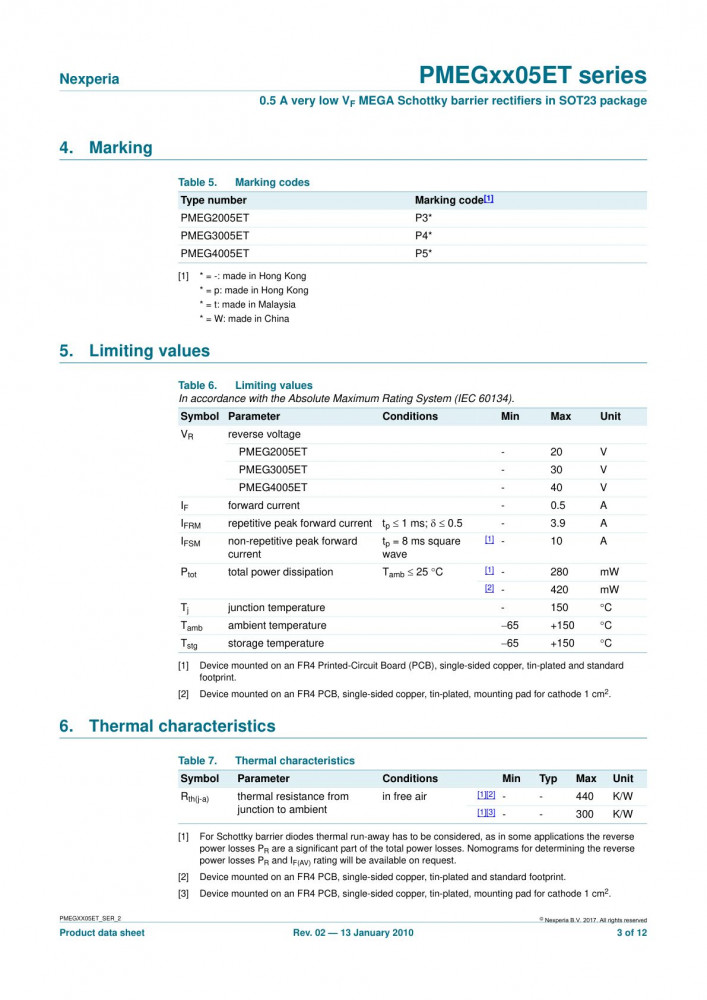 PMEG3005ET datasheet page 3