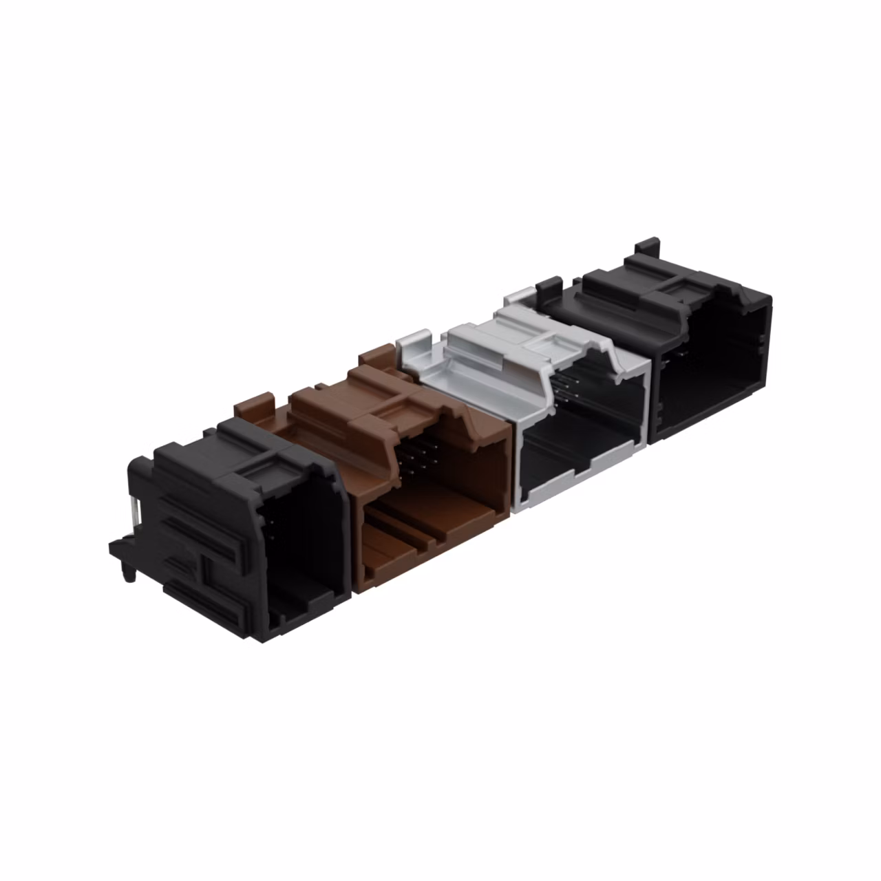 Mini50 Sealed Receptacle, Single Row, without CPA, 4 Circuits, Polarization Option A, Black