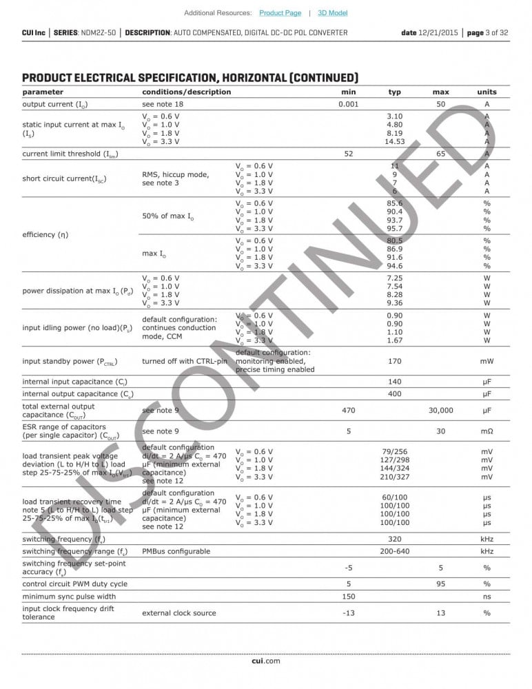 NDM2Z-50HS-A-001 datasheet page 3