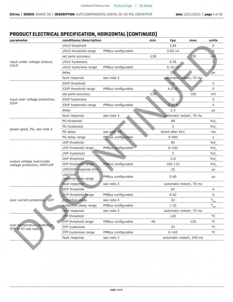 NDM2Z-50HS-A-001 datasheet page 4