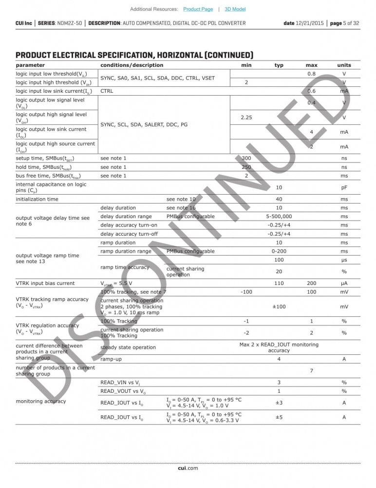 NDM2Z-50HS-A-001 datasheet page 5