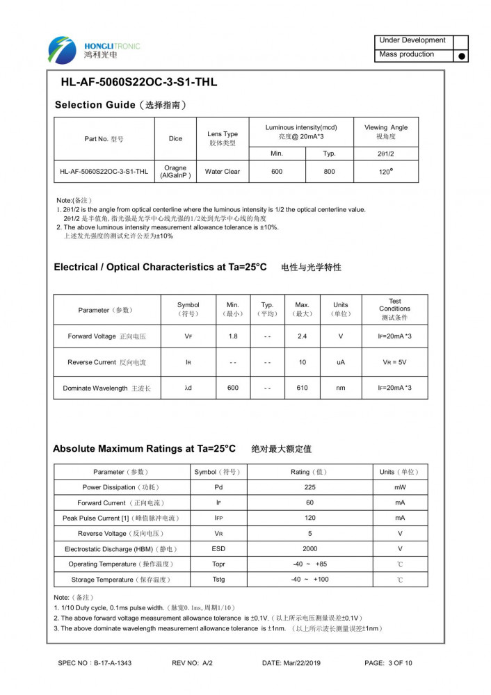 HL-AF-5060S22OC-3-S1-THL datasheet page 3