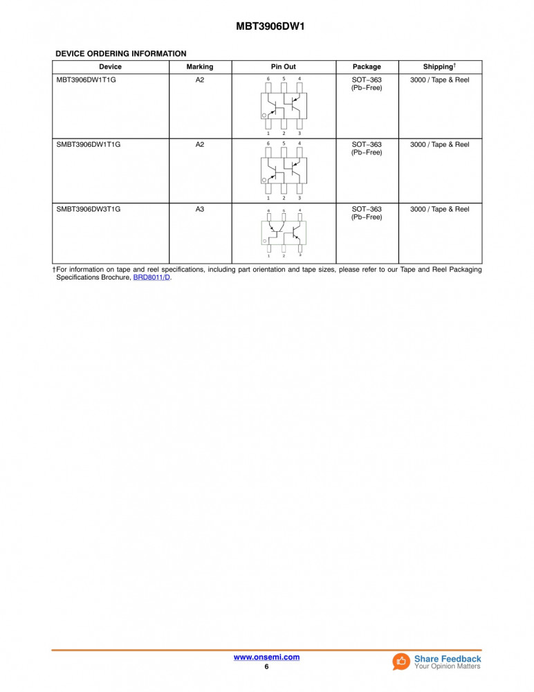 MBT3906DW1T1G datasheet page 6