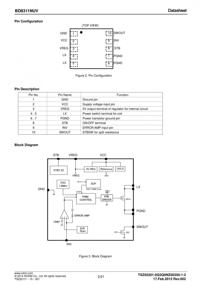 BD8311NUV-E2 technical document page 2