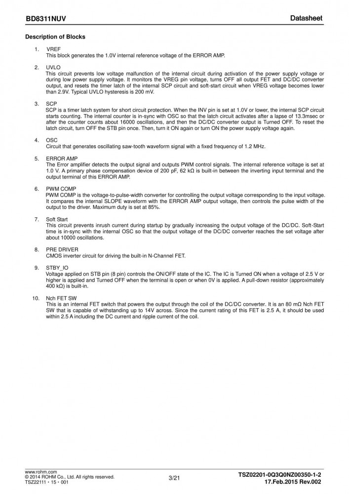 BD8311NUV-E2 technical document page 3