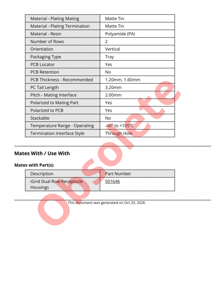 MOLEX 5016454026 technical document image, page 3