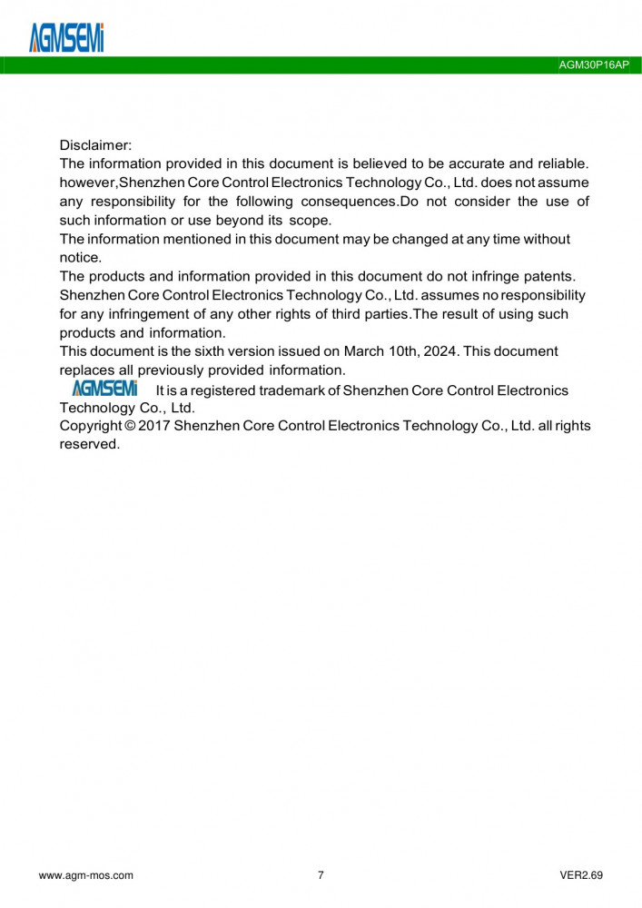 AGM30P16AP datasheet page 7