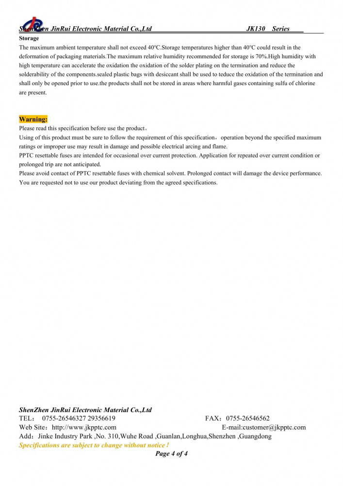 JK130 datasheet page 4