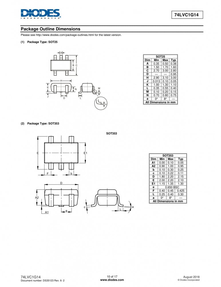74LVC1G14FW4-7 datasheet page 10