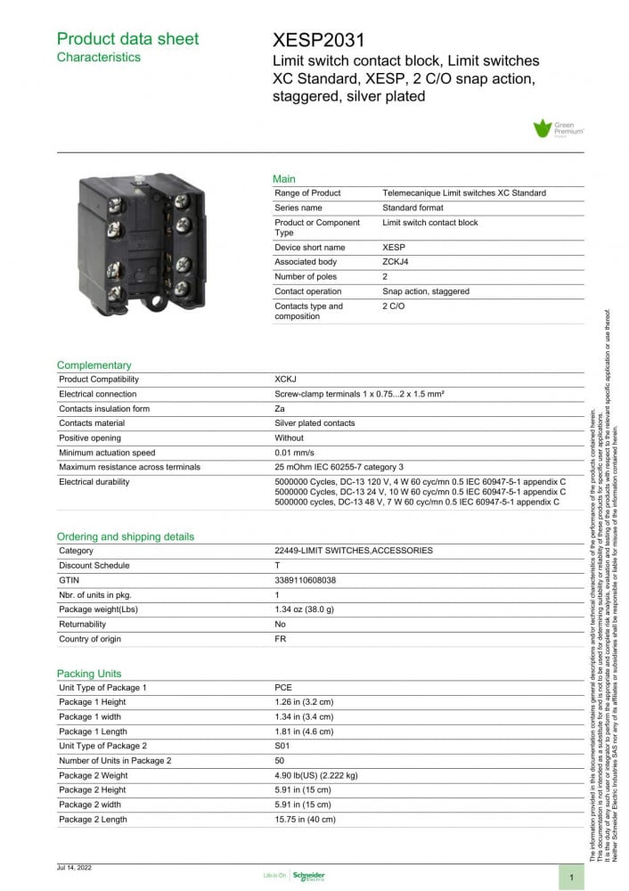 XESP2031 technical document page 1