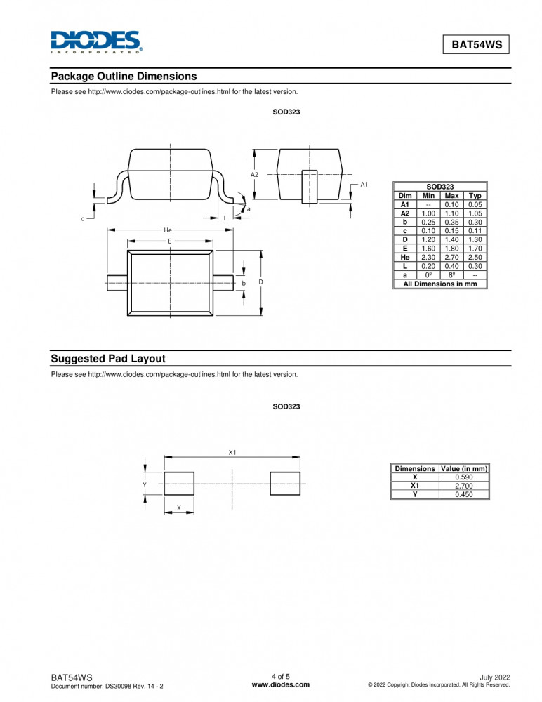 BAT54WS-7-F datasheet page 4