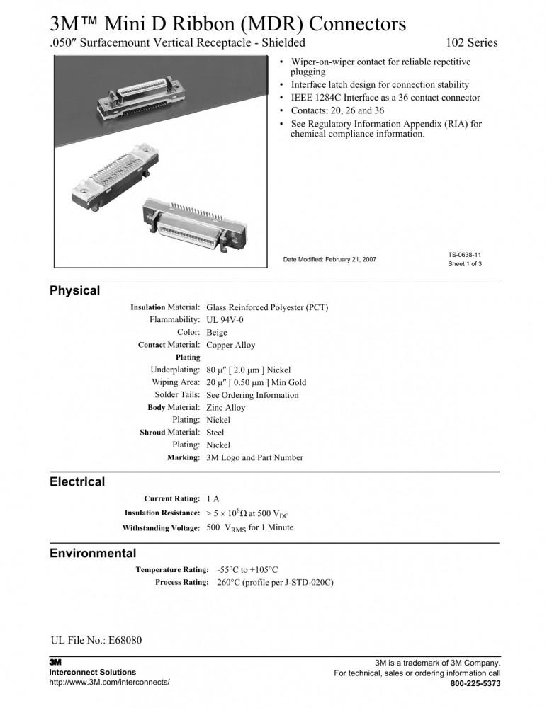 3M 10226-2210PE technical sheet page 1