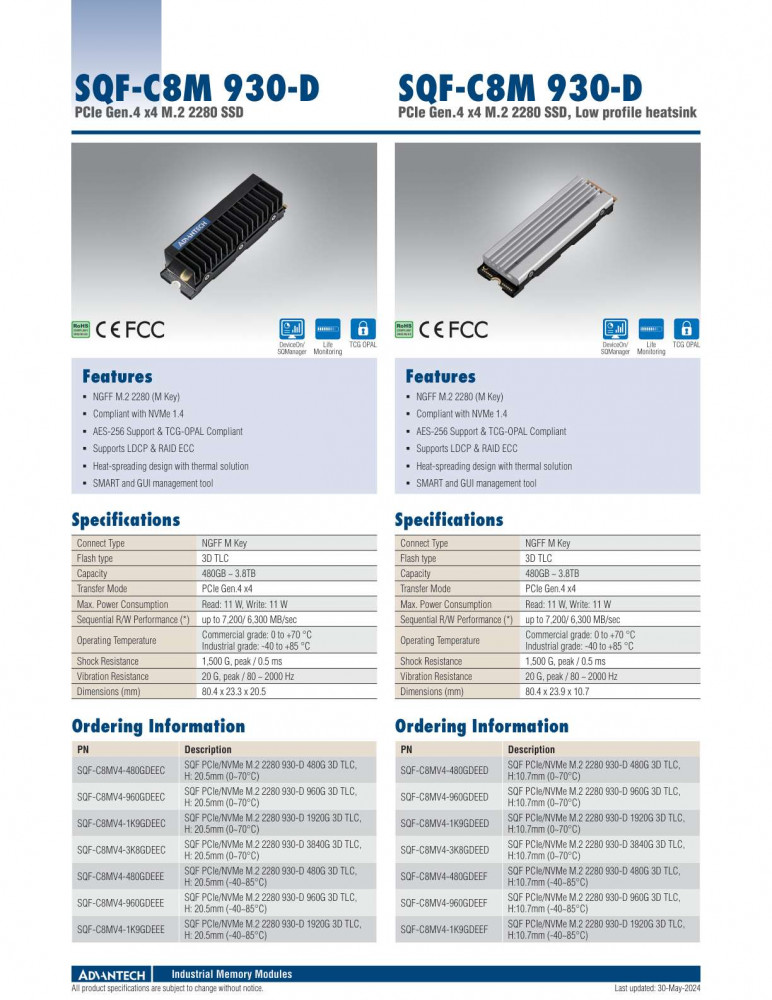 SQF-C8M 930 product document preview