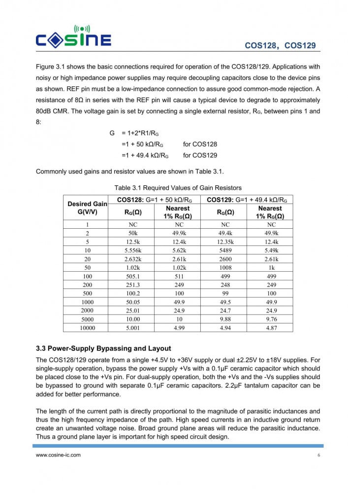 COS129UA datasheet page 6