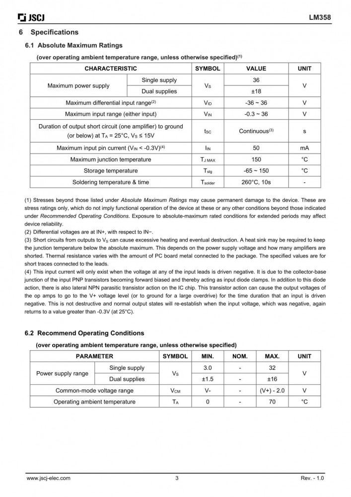 LM358 datasheet page 3