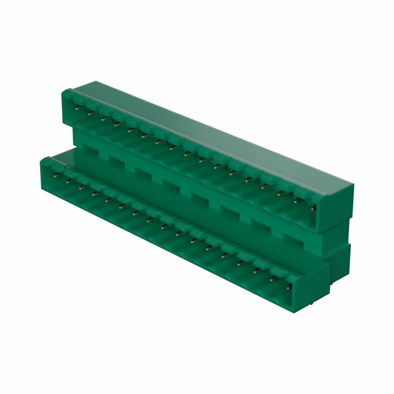 5.00mm Pitch Eurostyle Horizontal Dual Level PCB Header, Closed Ends, Green Housing, 34 Circuits for sale
