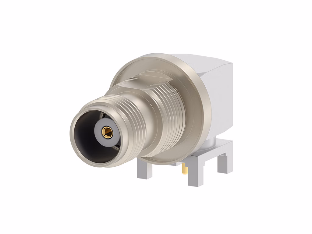 TNC Jack, Straight, Bulkhead, Crimp, RG-174, RG-188 and RG-316 Cable, Brass Body, Tri-Metal Plated, IP68, 50 Ohms
