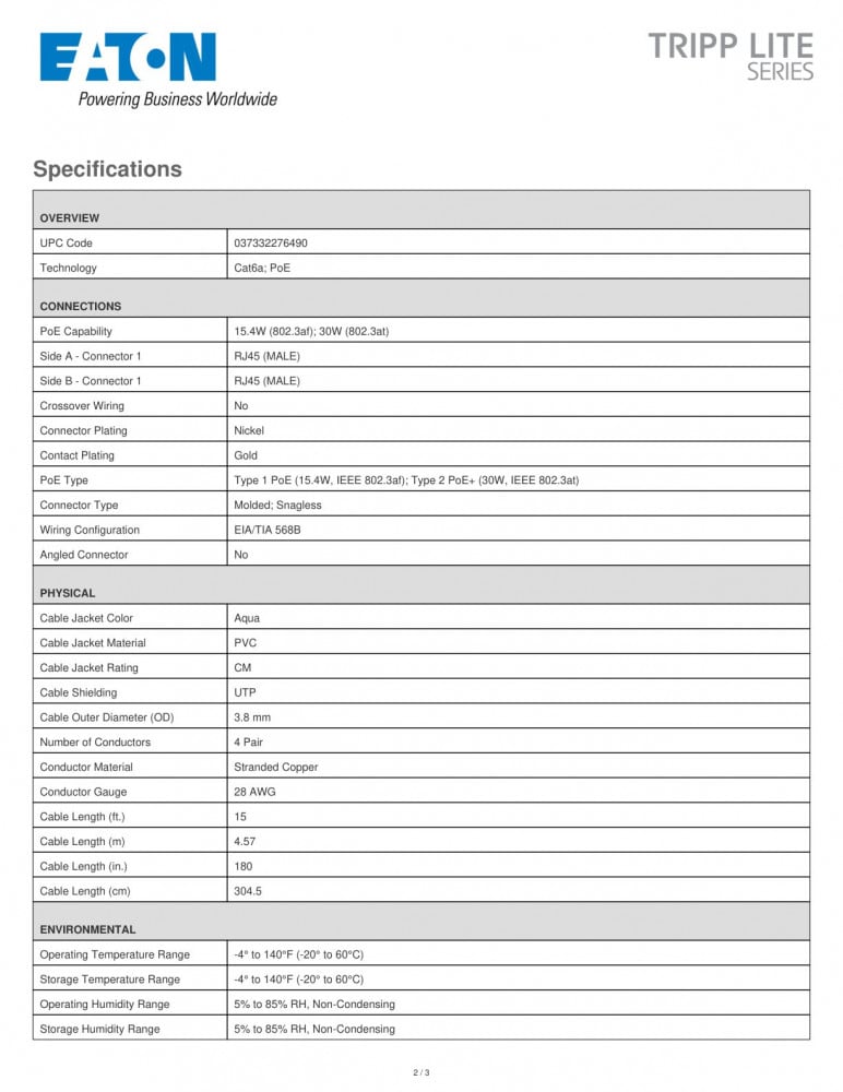 EATON N261-S15-AQ technical document page 2