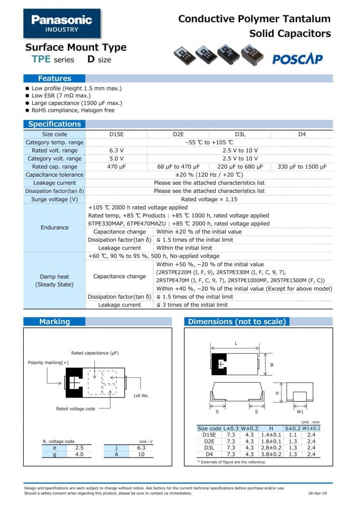 PANASONIC POSCAP document page 3