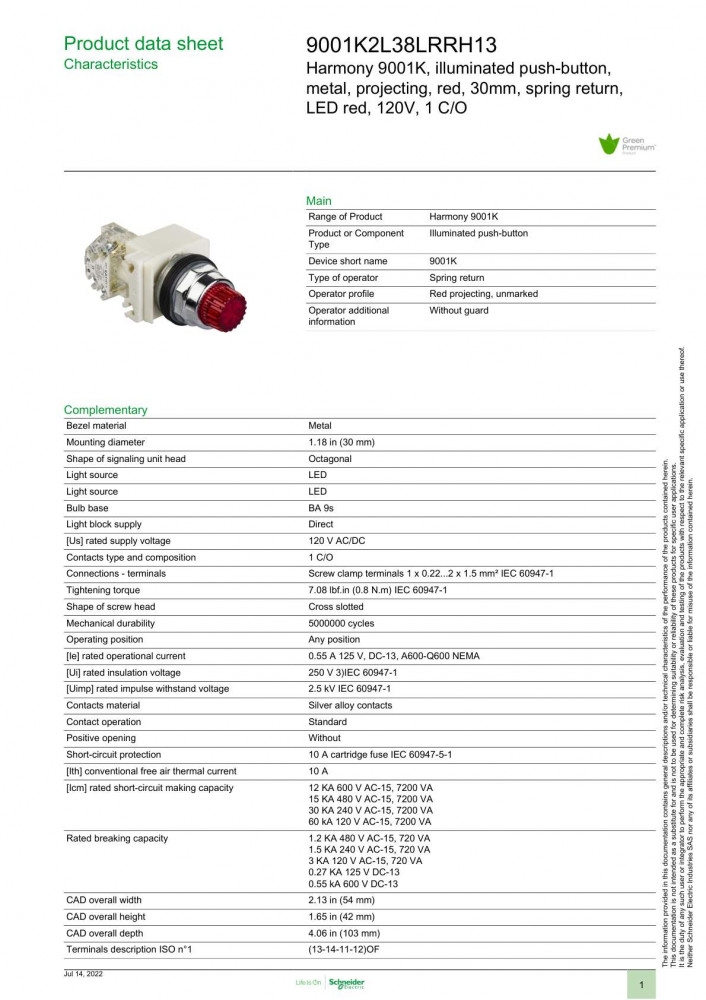 9001K technical documentation page 1
