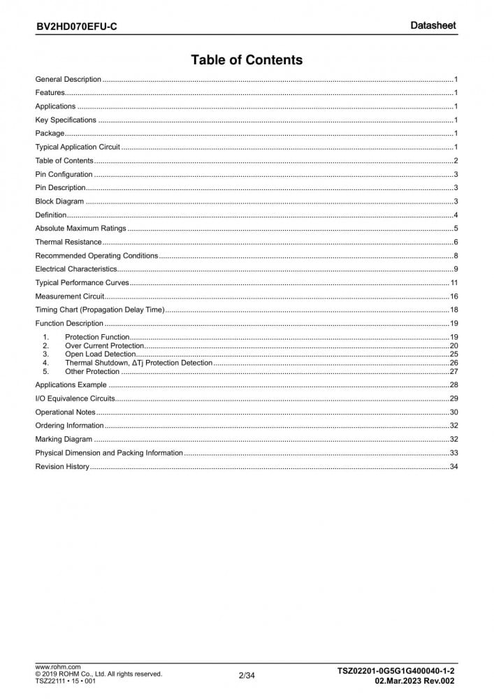 BV2HD070EFU-CE2 datasheet page 2
