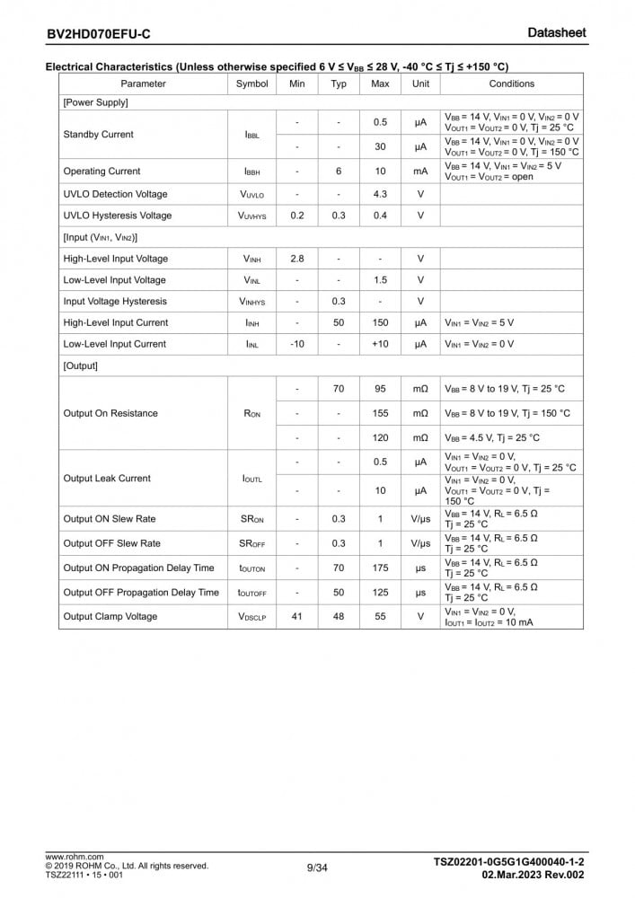 BV2HD070EFU-CE2 datasheet page 9