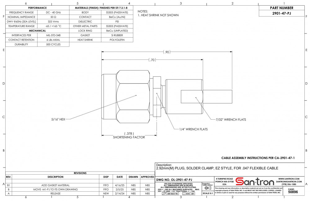 SAN-TRON 2901-47-PJ product drawing