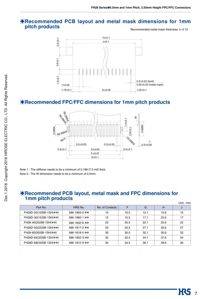 HRS FH28 series datasheet page 7