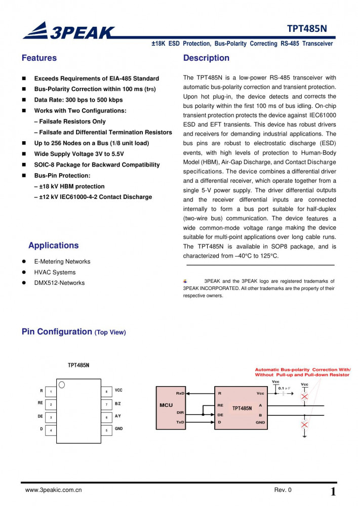 TPT485N-SO1R datasheet page 1