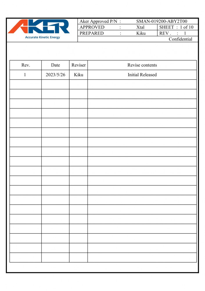 SMA-019200-ABY2T0 approval sheet page 2